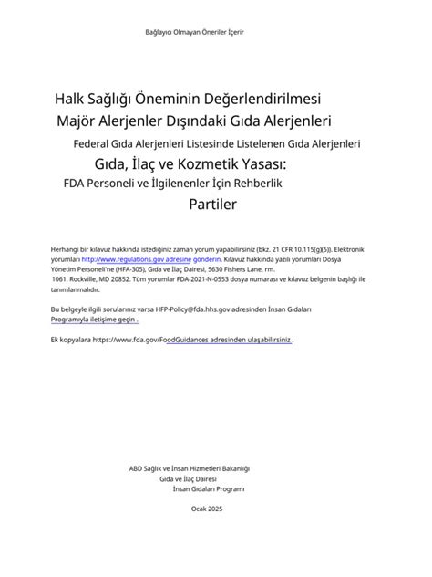 Fda Guidance Jan2025 Allergenevaluation 01242025 1 Türkçe Pdf