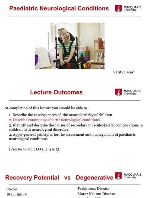 Paediatric Neurological Conditions Lecture Part 2 Pdf Cerebral Palsy Physical Therapy