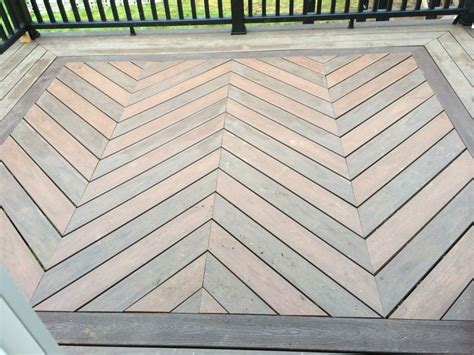 Wood Chevron Pattern Deck Design