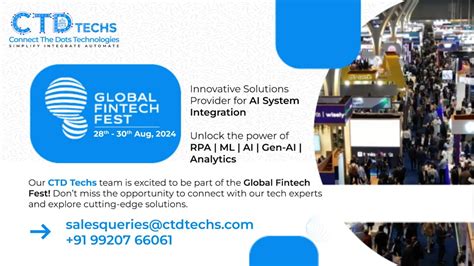 Ctd Techs Pvt Ltd On Linkedin Globalfintechfest Aiintegration Rpasolutions Digitalinnovation…