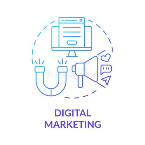 Digital Marketing Blue Gradient Concept Icon Stock Vector Illustration Of Digital Strategy
