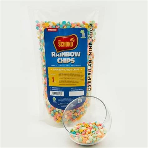 Schoko Chips Rainbow 250 Gram Chocochips Warna Warni Choco Chip Halal