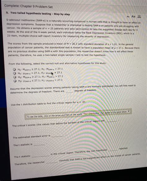 Solved Complete Chapter Problem Set Two Tailed Chegg