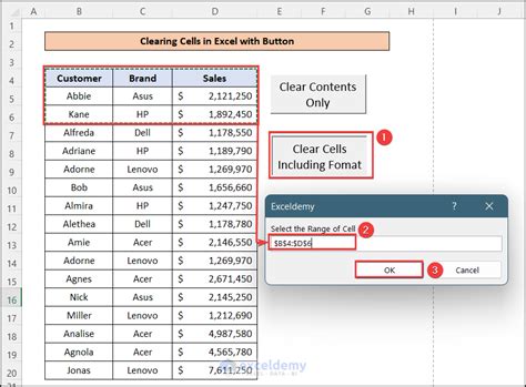 How To Clear Cells In Excel Using A Button 4 Steps