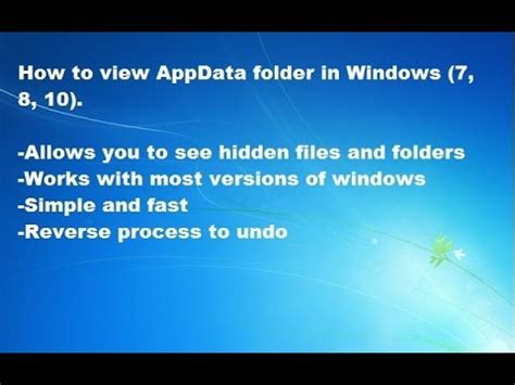 How To View AppData Folder In Windows Show Hidden Files And Folders YouTube