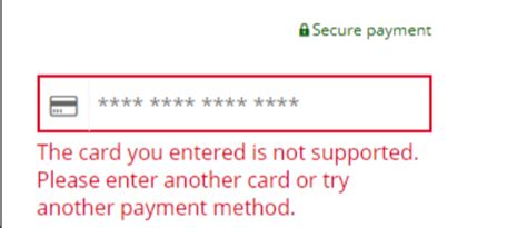pearson vue does not support card visa error training certification and program support