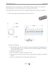 Mechanical Engineering Homework Helical Springs Design And Course Hero