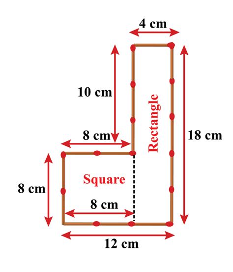 Anna Made A Shape With Some Matchsticks As Shown Below Find The Total Area Of The Shape In Sq Cm