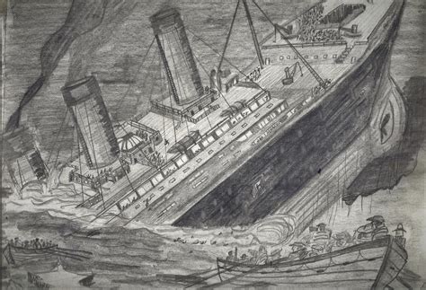 Titanic Ship Drawing Sinking