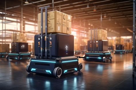 Premium Ai Image 3d Concept Showcases Agv Robots In Automated Retail Warehouses Efficiently