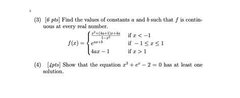 Solved 3 6pts Find The Values Of Constants A And B Such Chegg Com