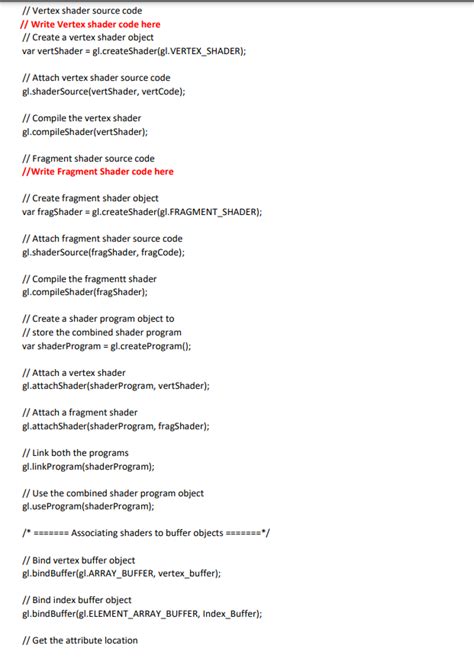 Using Webgl Please Fill In The Code Provided By The