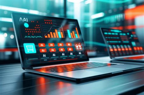 High Tech Ai Workstation With Multiple Screens Modern Computing Digital Innovation Advanced