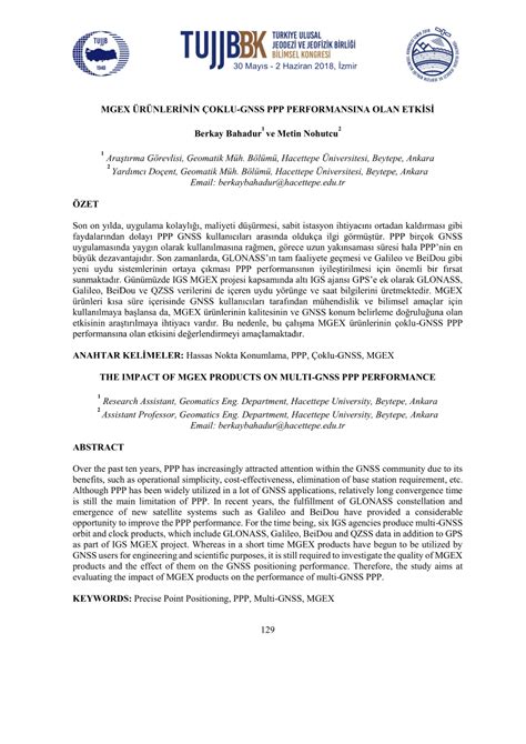 Pdf Mgex Ürünlerinin Çoklu Gnss Performansına Etkisi Impact Of Mgex Products On Multi Gnss