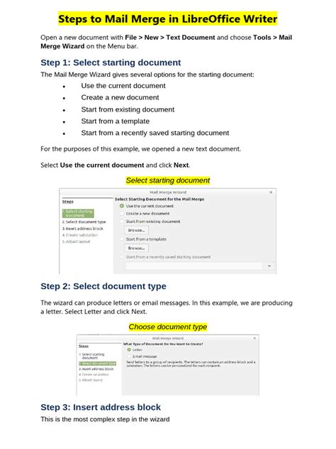 Steps To Mail Merge In Libreoffice Writer Pdf Comma Separated Values Written Communication