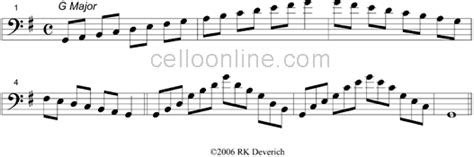 G Major Scale Bass Clef