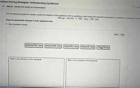 Solved Consider The Equilbrium Reaction Determine How Each