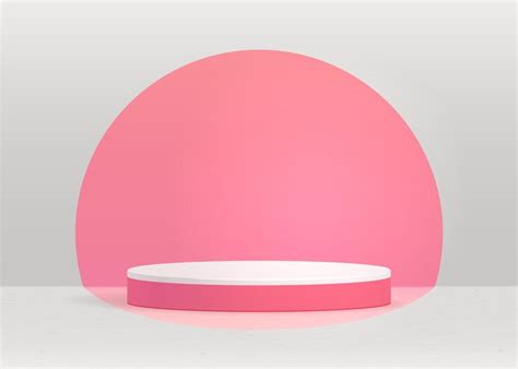 제품 디스플레이 프레 젠 테이 션 3d 현실적인 벡터 일러스트 레이 션에 대 한 실린더 받침대 연단 프리미엄 벡터