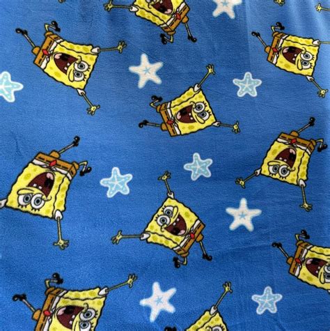 Spongebob Fleece Character Fabric Sold By The Yard 58 Wide Perfect For Blanket Bed Spread Etsy