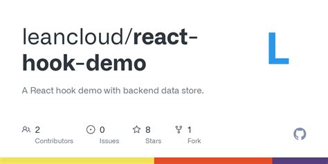 github leancloud react hook demo a react hook demo with backend data store