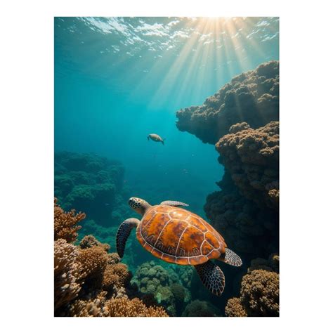 Diamond Art Kit For Adults Ocean Turtle Coral Reef Sunbeams Diamond