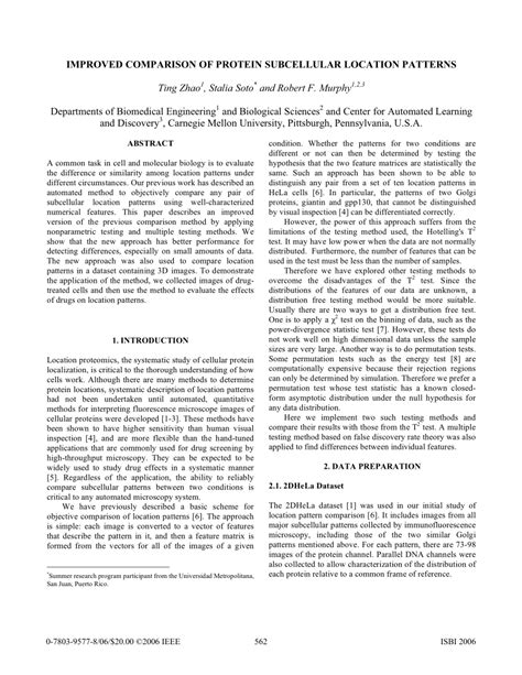 Pdf R Improved Comparison Of Protein Subcellular Location Patterns
