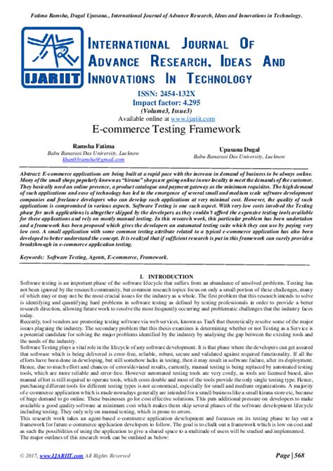 Pdf E Commerce Testing Framework