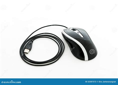Computer Mouse With USB Cable Stock Photo Image Of Device Gray 32587572