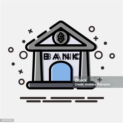 아이콘 뱅크 건물 요소 Mbe 스타일의 아이콘입니다 인쇄물 웹 포스터 로고 사이트 계획 지도 인포그래픽 등에 적합합니다 건축물에 대한 스톡 벡터 아트 및 기타 이미지