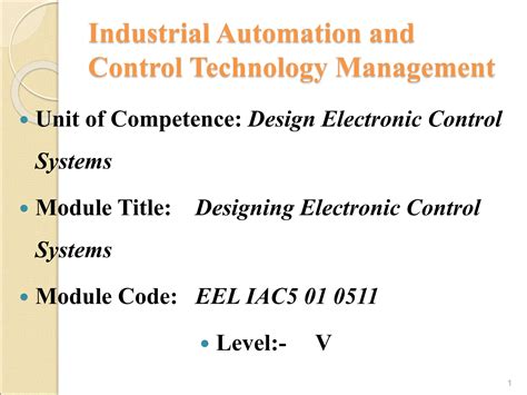 Uc 1 Design Electronical Control System Ppt