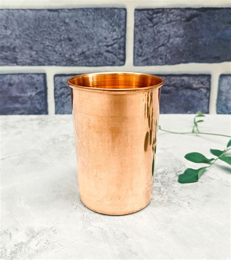 Shinde Exports Tamba Copper Glass Set Of 2 Glasses For Drinking Water