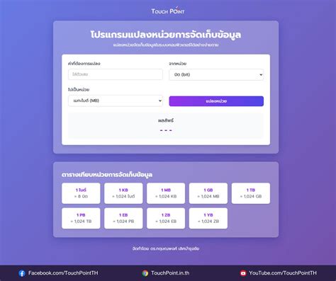 touchpoint มาลองเขียนโปรแกรมง่ายๆ กันบ้าง กับโปรแกรมแปลงหน่วยการจัด
