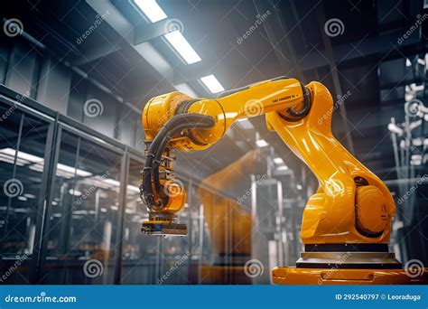 Robotic Arm In Factory Future Technology And Industrial Generative Ai Stock Illustration