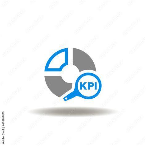 Vector Illustration Of Diagram With Sectors And Magnifier With Kpi
