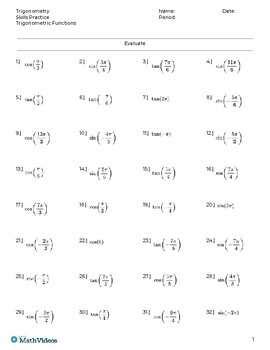 How To Evaluate Trig Functions Of Any Angle Worksheet Answer Key Explained