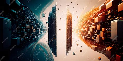 Premium Photo Abstract Image Depicting The Interaction Between Data Sets And Machine Learning