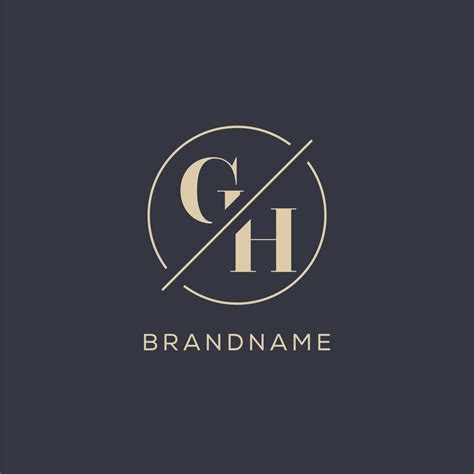 Initial Letter GH Logo With Simple Circle Line Elegant Look Monogram Logo Style 15476965 Vector