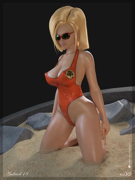 Rule 34 1girls 3d Android 18 Blonde Hair Cleavage Dragon Ball Green Tinted Eyewear Huge