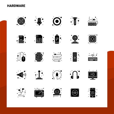 25 Hardware Icon Set Solid Glyph Icon Vector Illustration Template For Web And Mobile Ideas For