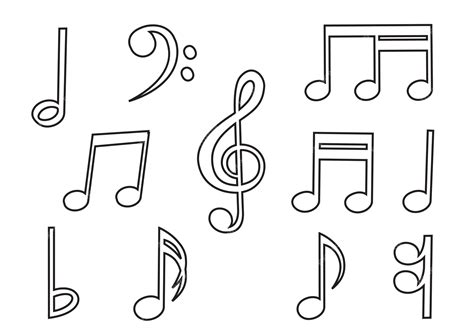 Premium Vector Outline Design Music Notes Sign Symbol Set