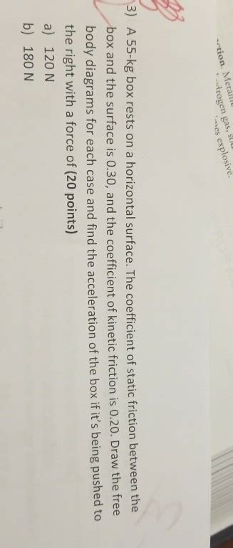 Solved Losive A 55 Kg Box Rests On A Horizontal Surface