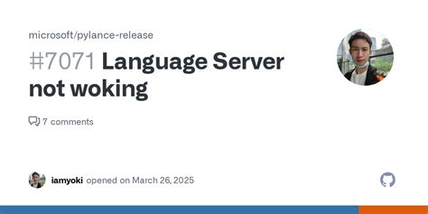 Language Server Not Woking · Issue 7071 · Microsoftpylance Release · Github