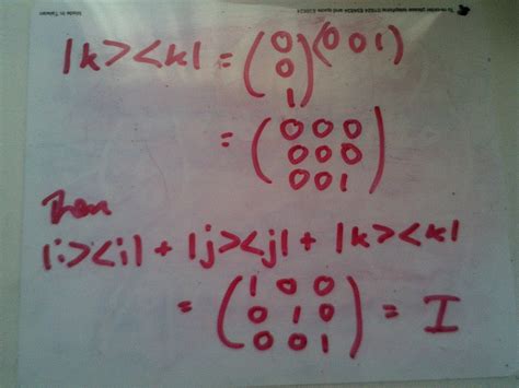 wigton physics identity matrix in dirac notation