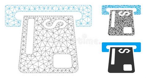Payment Terminal Vector Mesh Carcass Model And Triangle Mosaic Icon