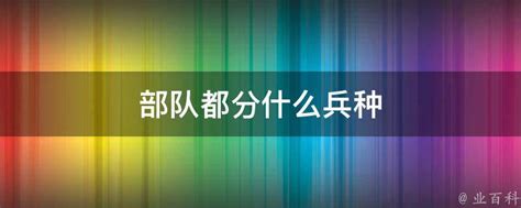 部队都分什么兵种 业百科