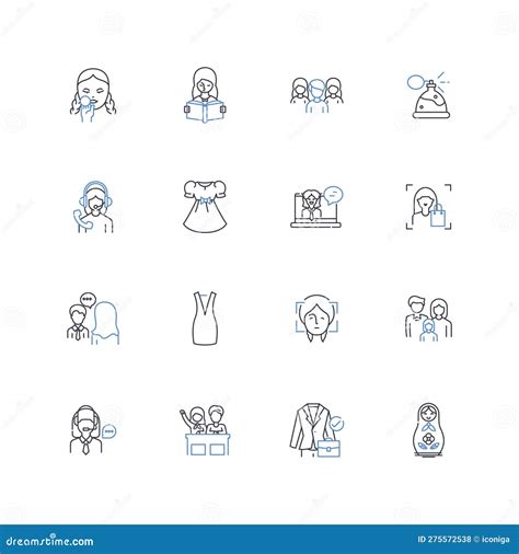 Princess Line Icons Collection Royalty Crown Tiara Castle Beauty Elegance Grace Vector