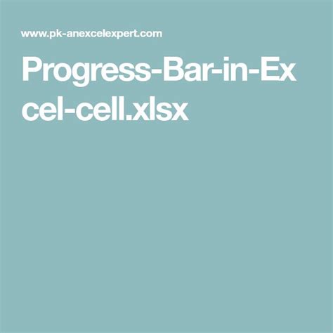 Progress Bar In Excel Cell Xlsx Progress Bar Excel Shortcuts Progress