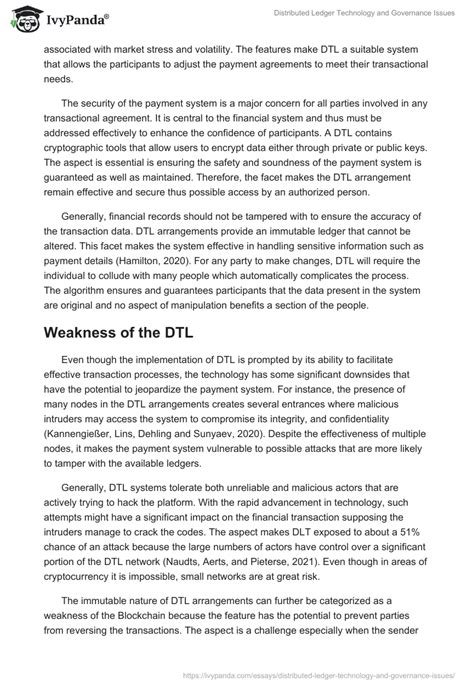Distributed Ledger Technology And Governance Issues 3059 Words Essay