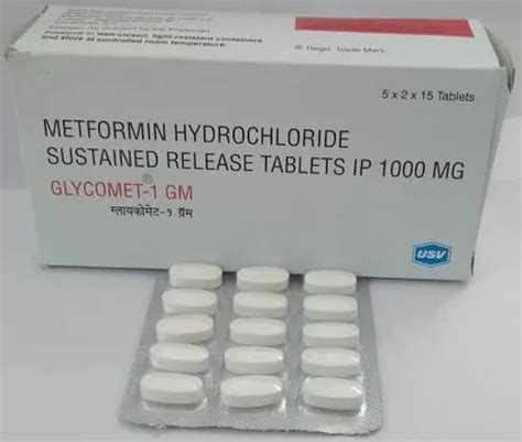 Glycomet 1 Gm Metformin Hydrochloride Sustained Release Tablets Ip 1000 Mg At ₹ 305 Box In Karnal