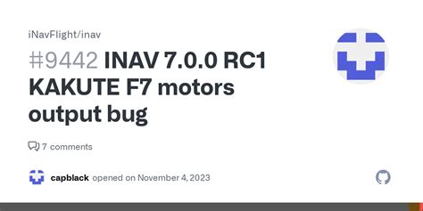 Inav 700 Rc1 Kakute F7 Motors Output Bug · Issue 9442 · Inavflightinav · Github